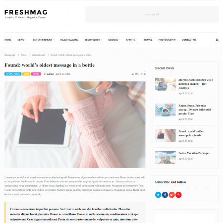 Freshmag - WordPress Magazine Theme